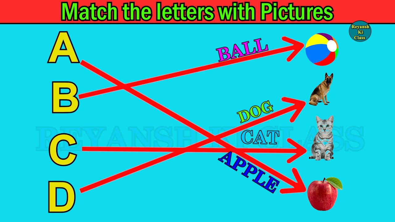 Abcd Match the letters with Pictures | ukg class english Worksheets ...