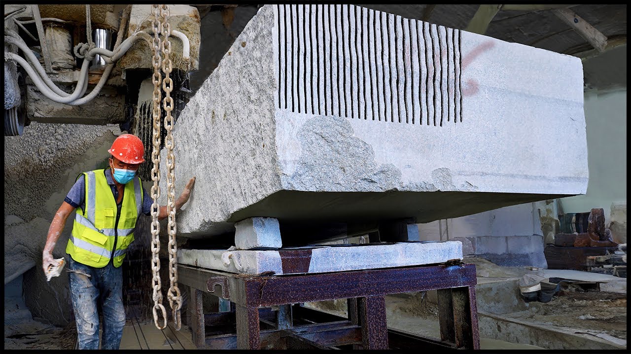 Marble Flooring Production Process! Amazing Cutting Process! - YouTube