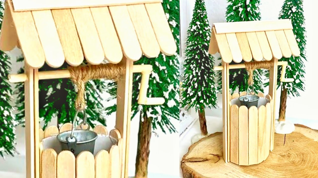 Ice aream stick showpiece making athome water well | Bulbul Creative ...