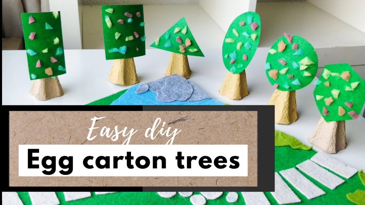 Egg carton trees | Egg carton crafts for kids - YouTube