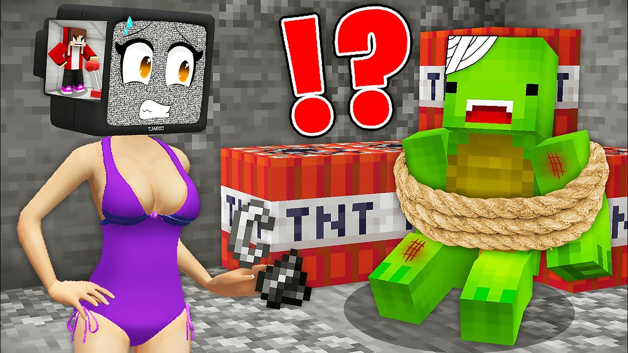 JJ Control TV WOMAN MIND to KIDNAP Mikey Family! in Minecraft - Maizen ...