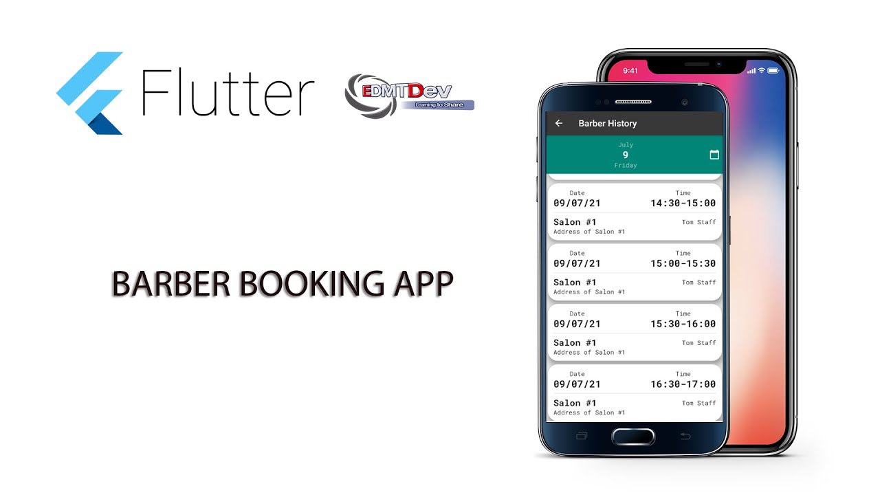 Flutter Tutorial - Barber Booking App #37 Display Barber History Screen ...