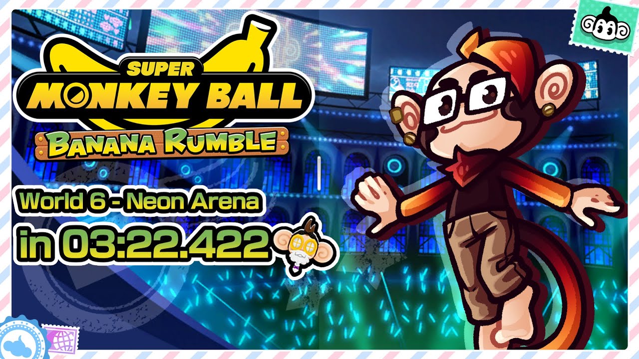 World 6 - Neon Arena in 03:22.422 (Doctor) - Super Monkey Ball Banana Rumble Speedrun - YouTube