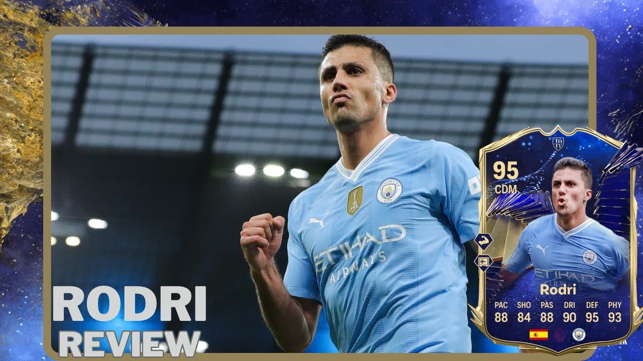 ¡EL MEJOR MCD DEL JUEGO Y POR MUCHO! Rodri 95 TOTY Review EA FC 24 ...