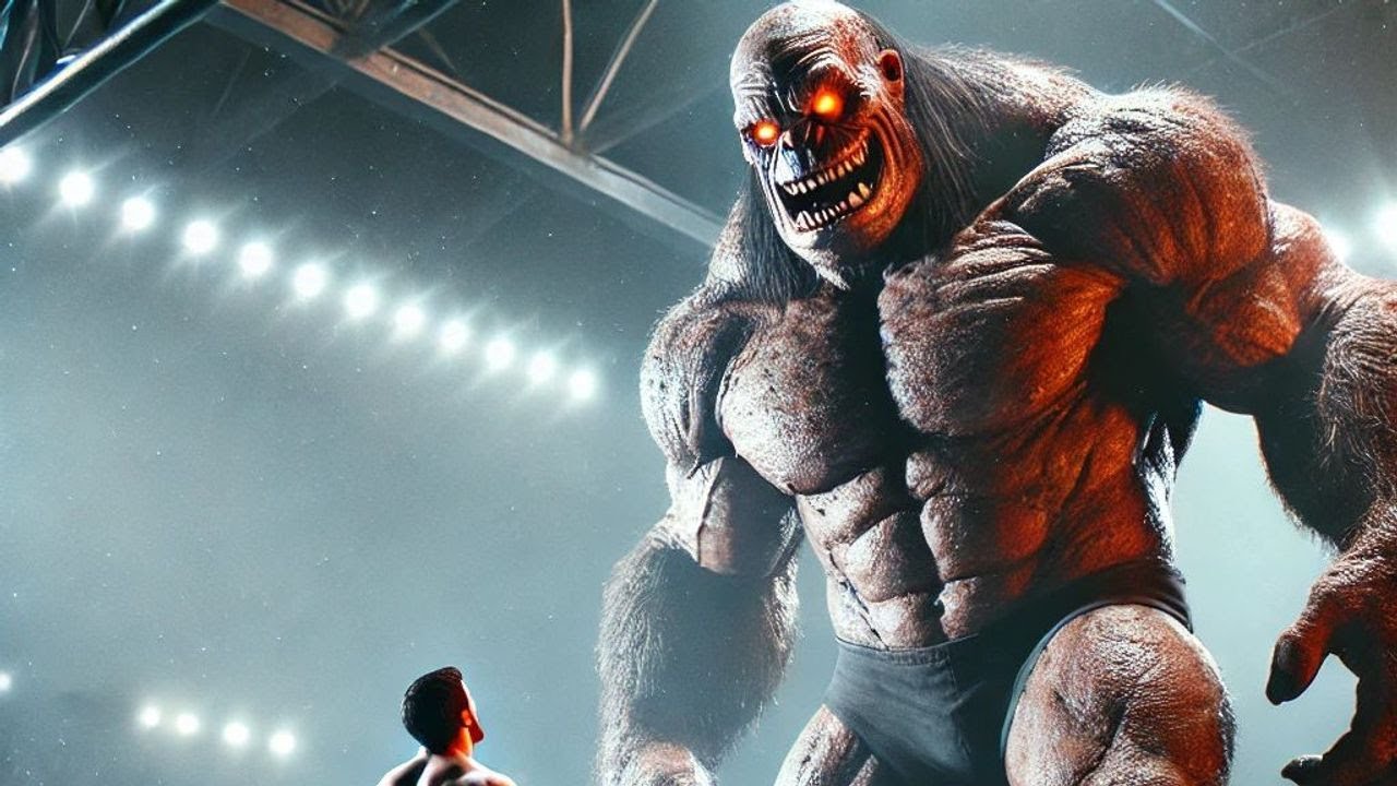GIANT HAS COVERED THE WRESTLING RING AND LOOKING FOR A HORRIBLE FIGHT ...