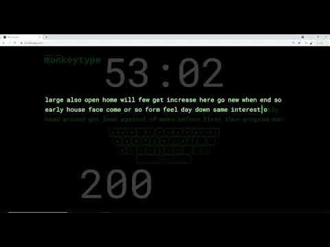 First 200 wpm 1 hour test on monkeytype.com - YouTube