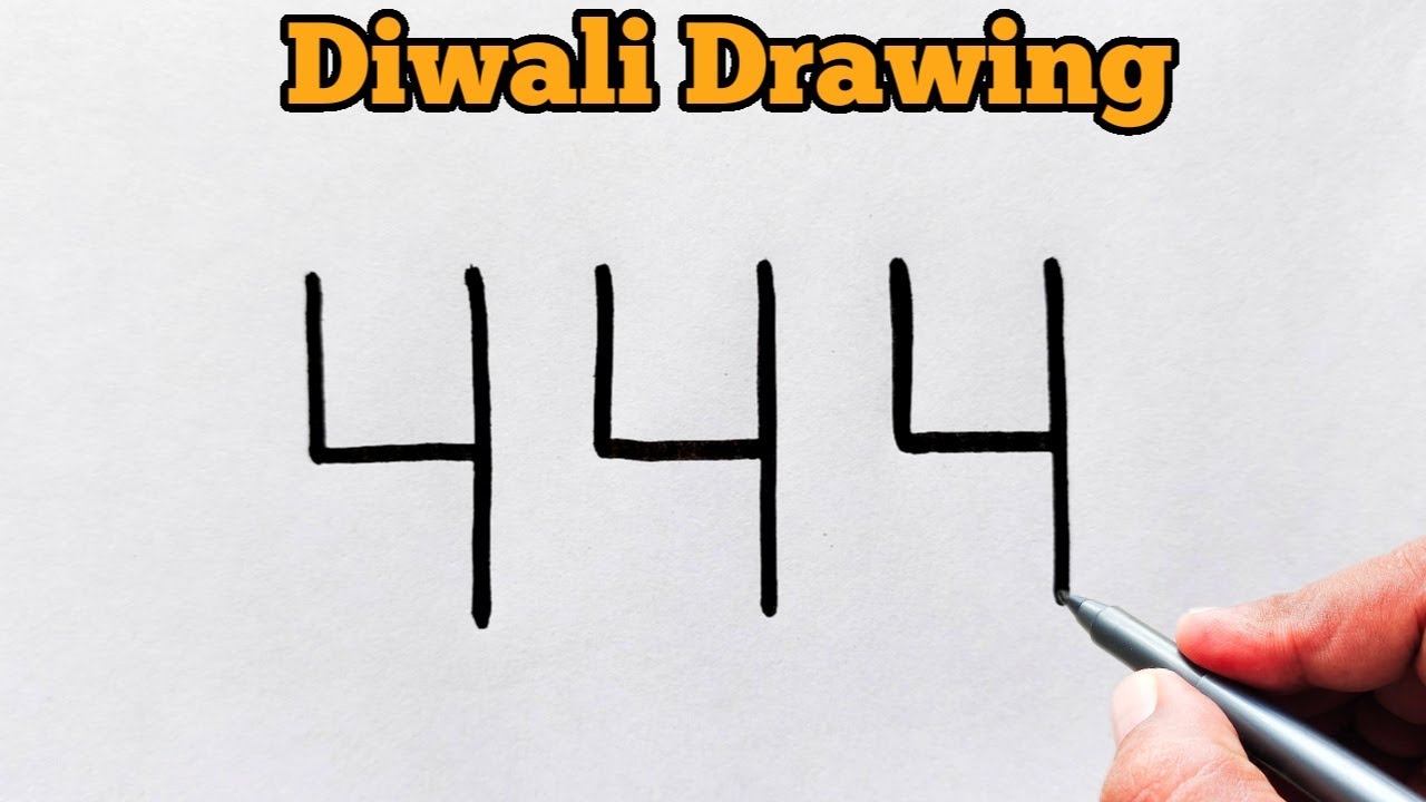 Diwali special Drawing | How to draw diwali drawing from 444 number ...