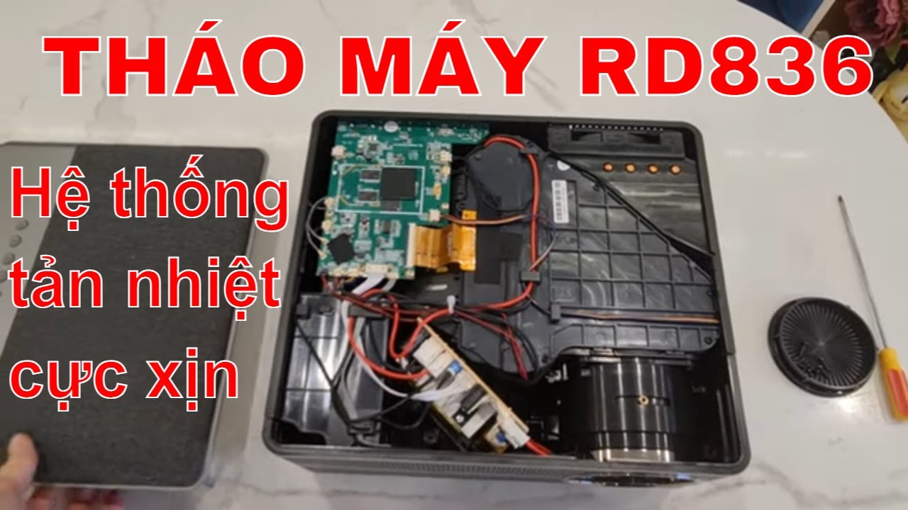 Tháo tung máy chiếu Rigal RD836 xem cơ chế tải nhiệt cho bóng LED công ...