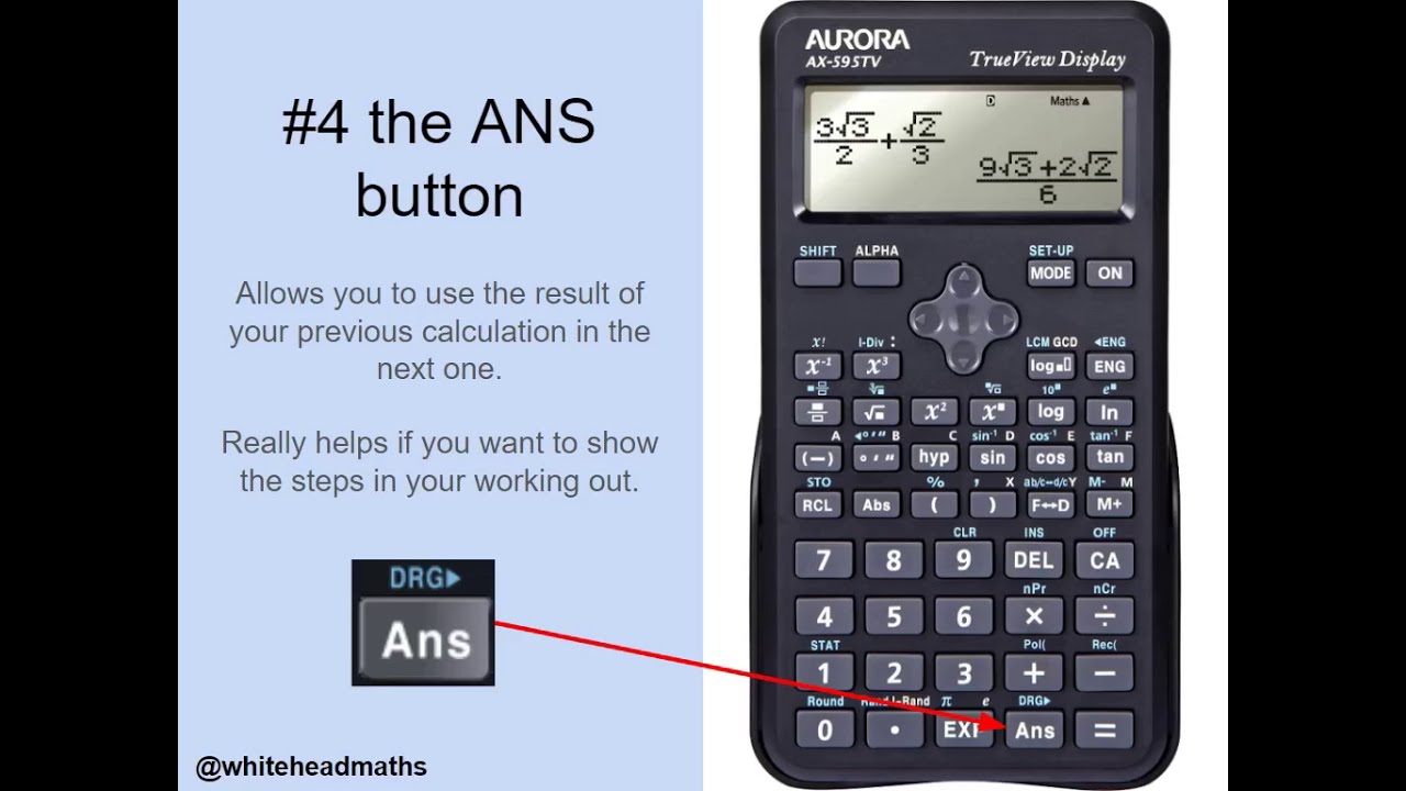 GCSE Calculator 04 The ANS Button YouTube