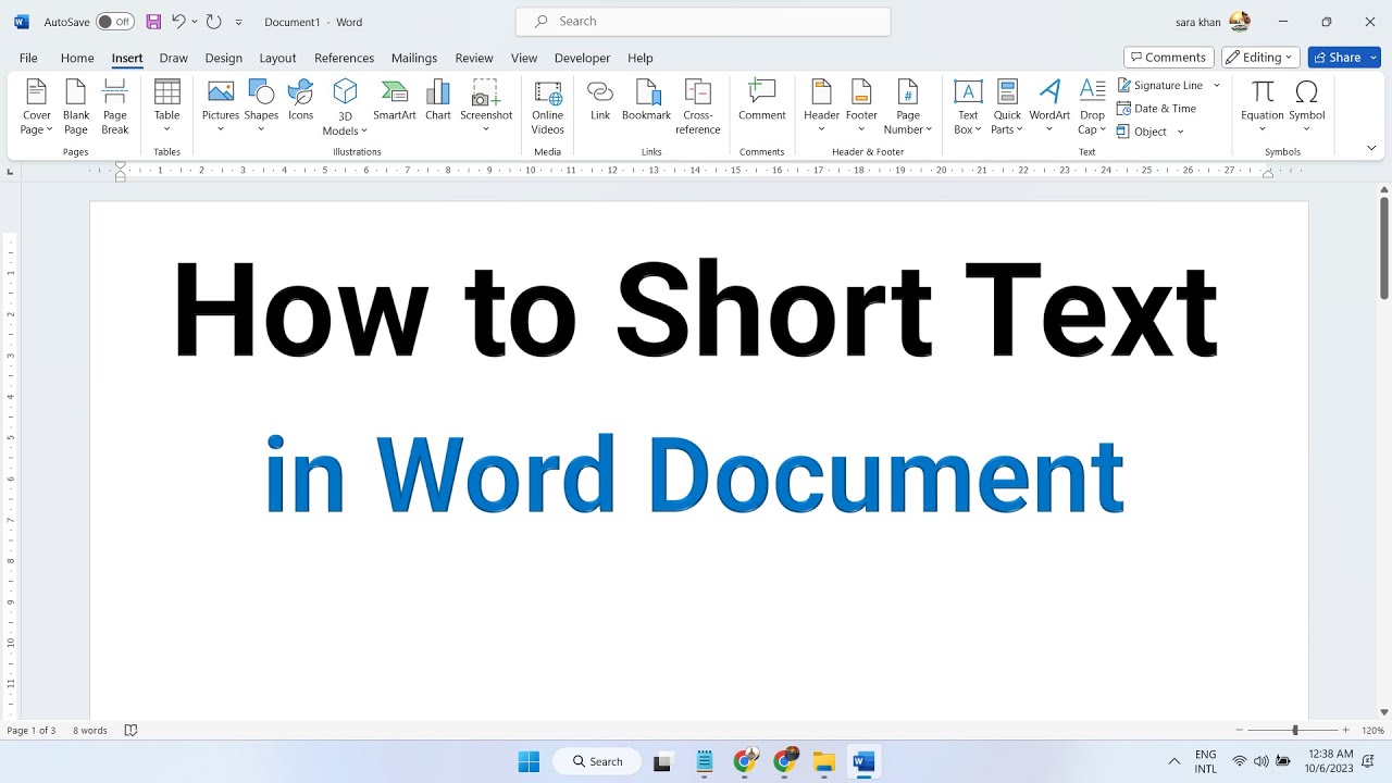 How to Short Text in Word Document - YouTube