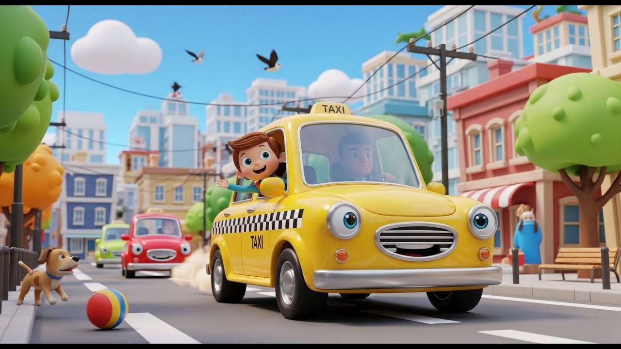 My Shiny Yellow Taxi Ride – Fun Nursery Rhyme for Kids - YouTube