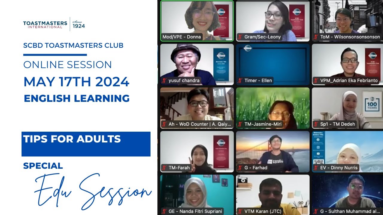 Educational Session: English Learning Tips for Adults! May 17th, 2024 ...