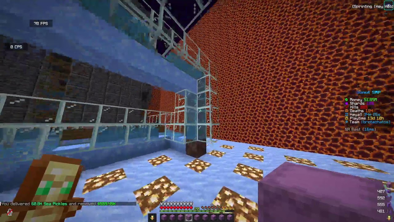 grinding netherite | rating bases and giving money | donut smp - YouTube