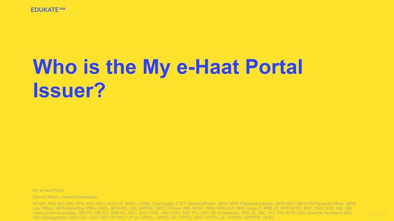 Who is the My e-Haat Portal Issuer? - YouTube