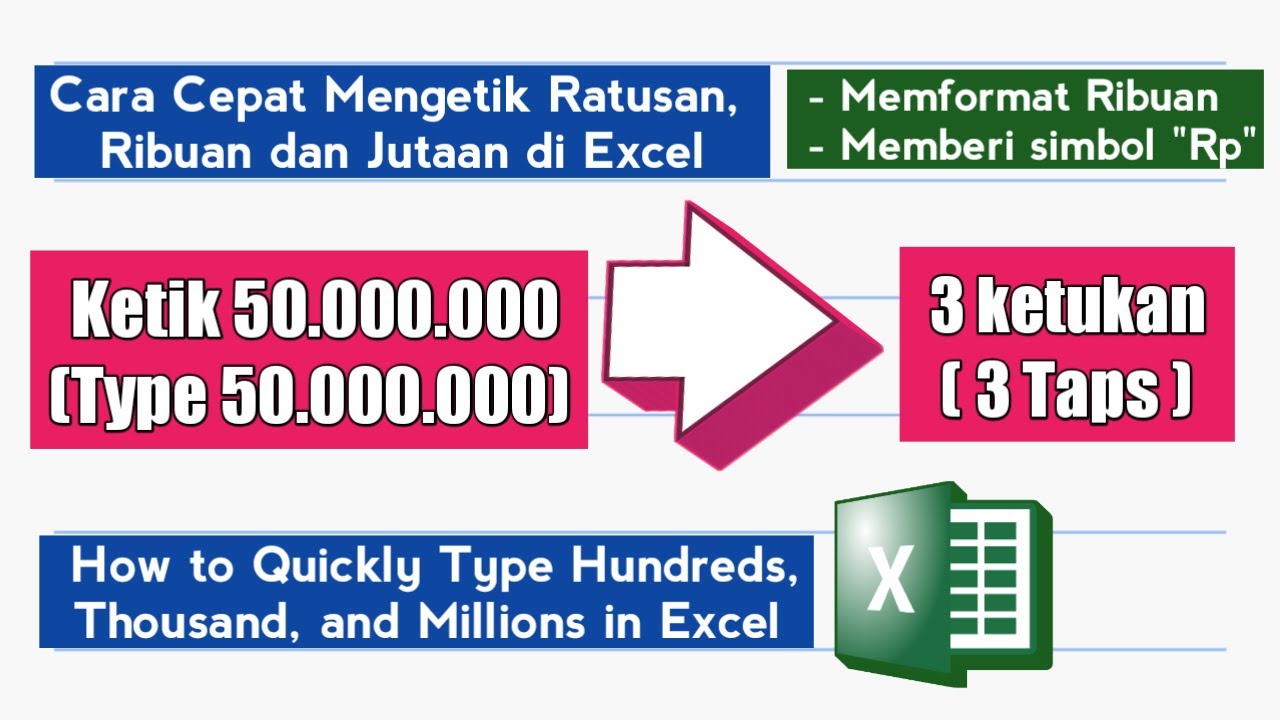 Cara Cepat Mengetik Angka Ratusan, Ribuan, dan Jutaan di Excel - YouTube