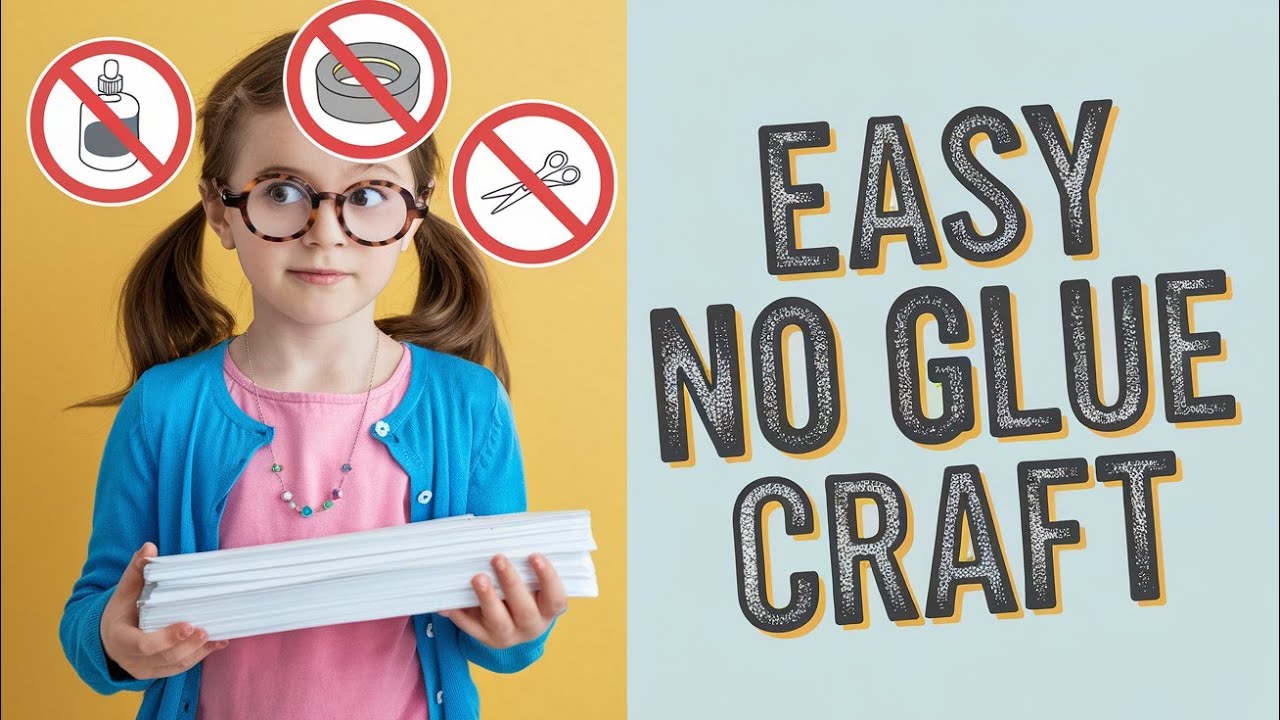 White paper craft without glue/No glue paper craft/Easy paper craft ...