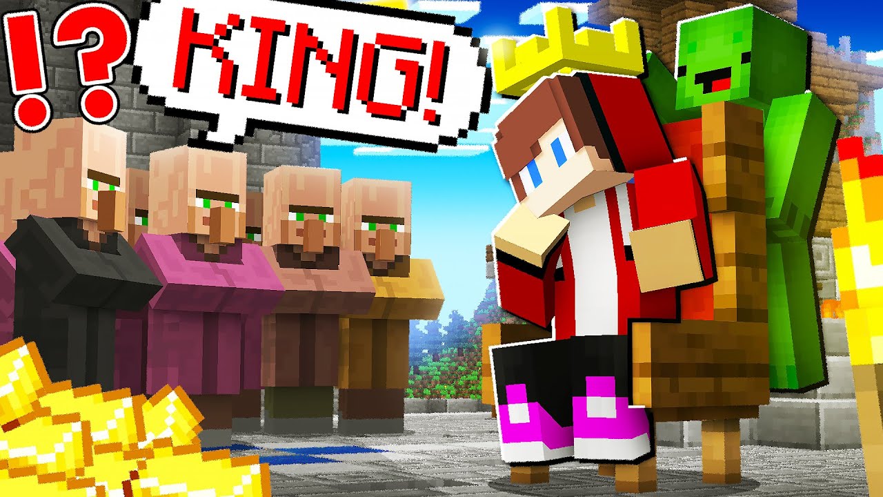How JJ Became the KING of the Village ? - in Minecraft (Maizen) - YouTube