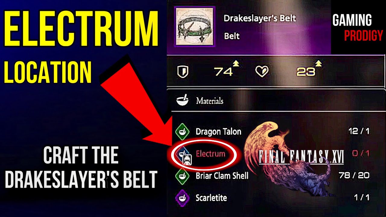 Final Fantasy 16 How to Get Electrum and Craft the Drakeslayers Belt ...