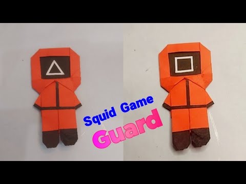How to make Origami squid game Guard - YouTube