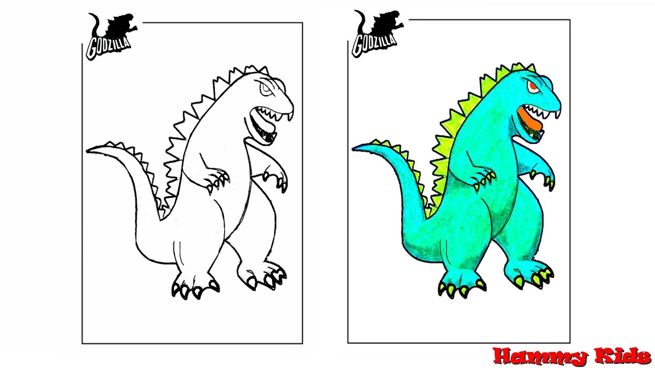 Godzilla | How to Draw and Color | Hammy Kids - YouTube