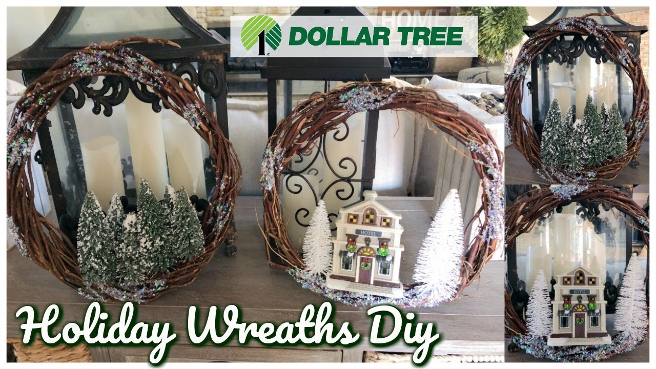 DOLLAR TREE DIY | $3.00 HOLIDAY WREATHS TUTORIAL - YouTube