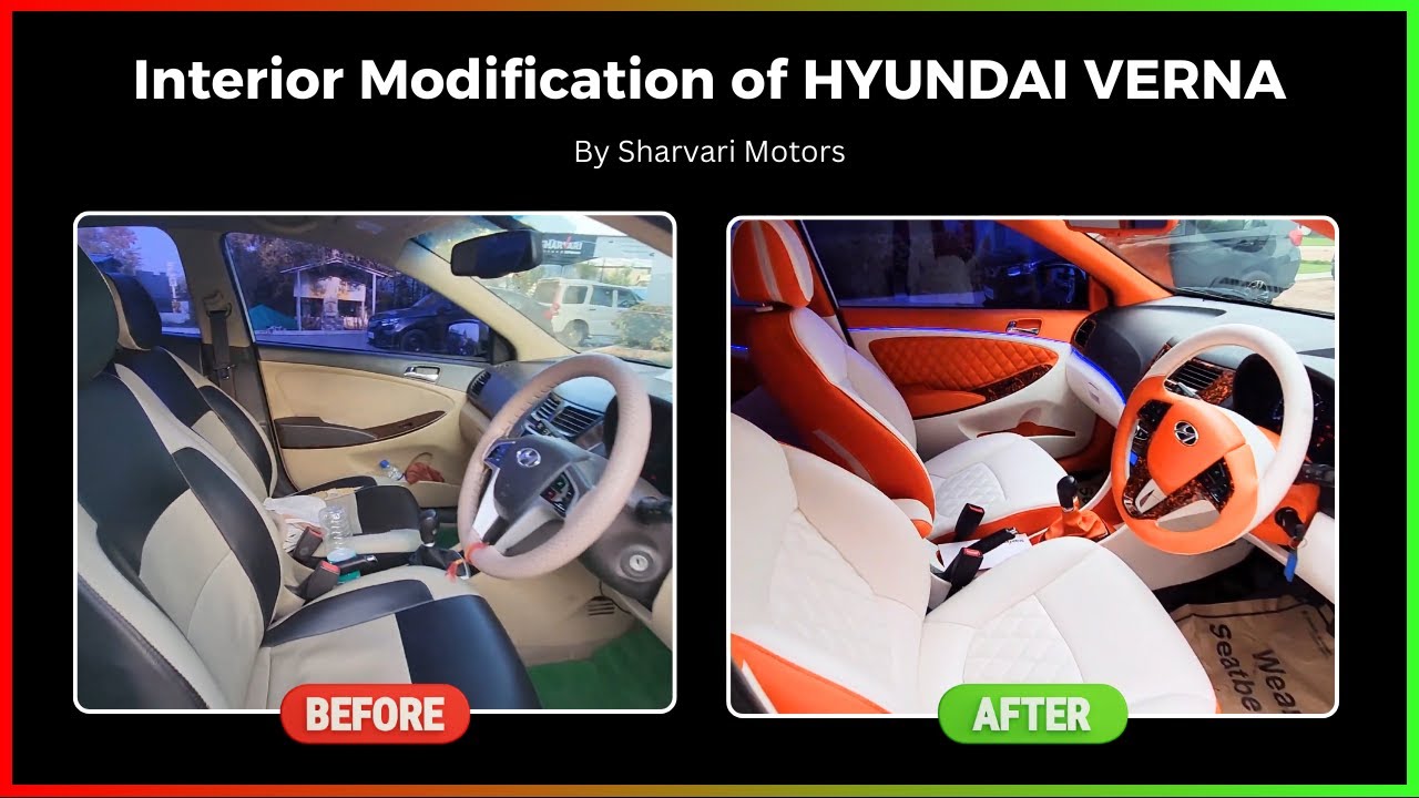 Hyundai Verna Customized Interior in Stunning Orange & White | Sharvari ...