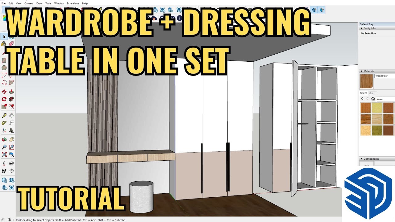 TUTORIAL HOW TO MAKE A WARDROBE AND DRESSING TABLE IN ONE SET IN ...