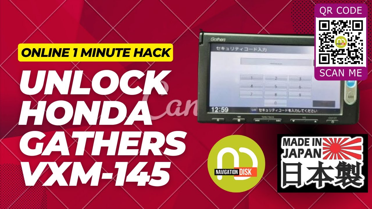 How to get locked Honda Radio code fro GATHERS VXM-145 installed in Fit - YouTube