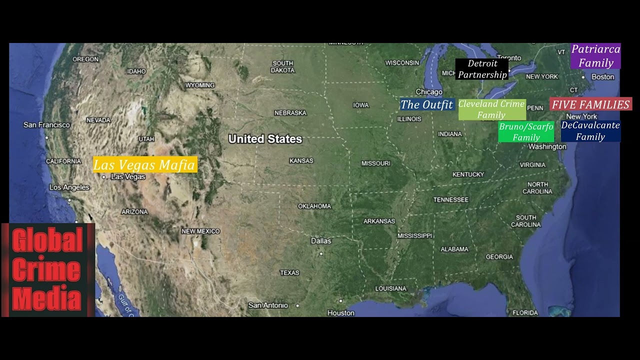 All of the US mafia family locations - YouTube