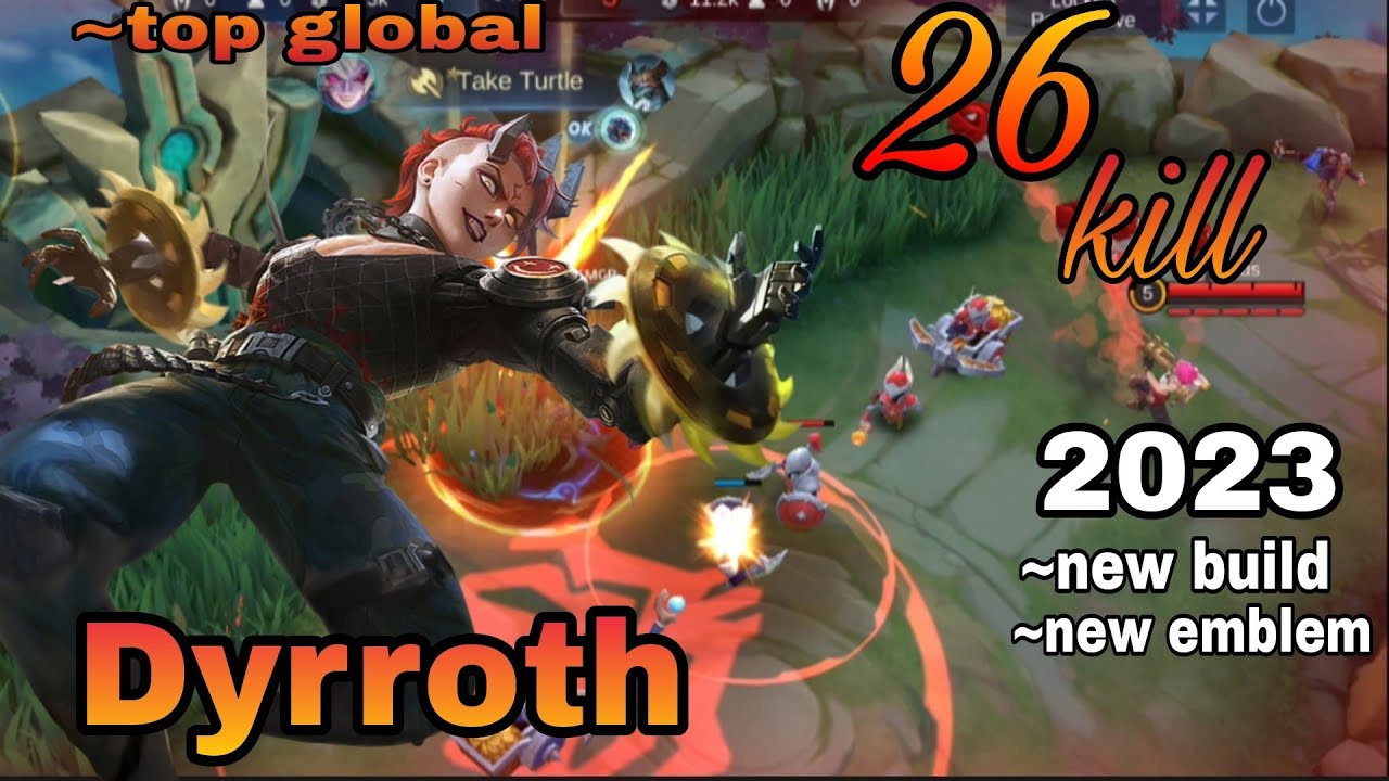 26 Kills new dyrroth 2023 one hit build and emblem solo rank push ...