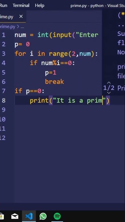 Python program to find a number is Prime or Not.#codm #education # ...