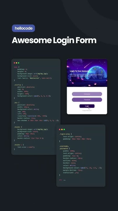 Awesome login form with HTML & CSS - YouTube