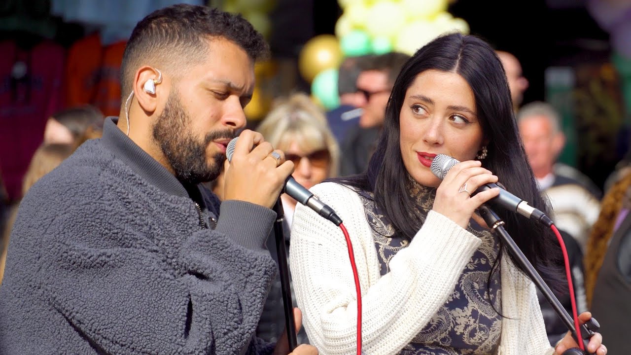 Adele 'Skyfall' by Luke Silva & Leire in Leicester Square, London ...