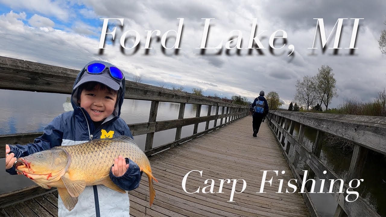Carp Fishing in Ford Lake, Michigan: Sosuke caught huge carps! 4/10-11/ ...