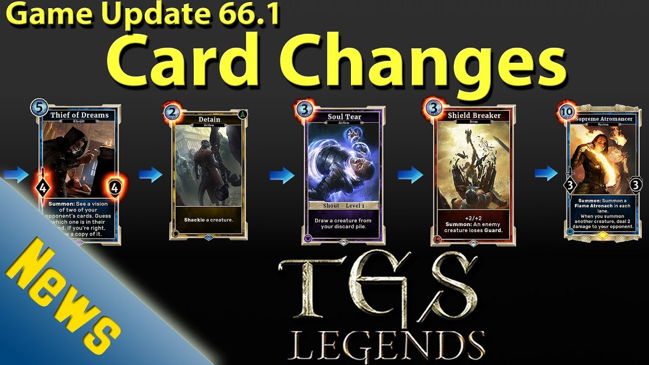 TES Legends News: Card Changes Game Update 1.66- The Elder Scrolls ...