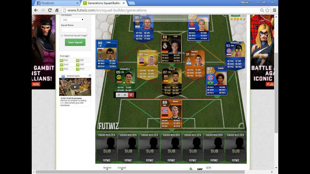 Fifa Squad Builder Generations - YouTube