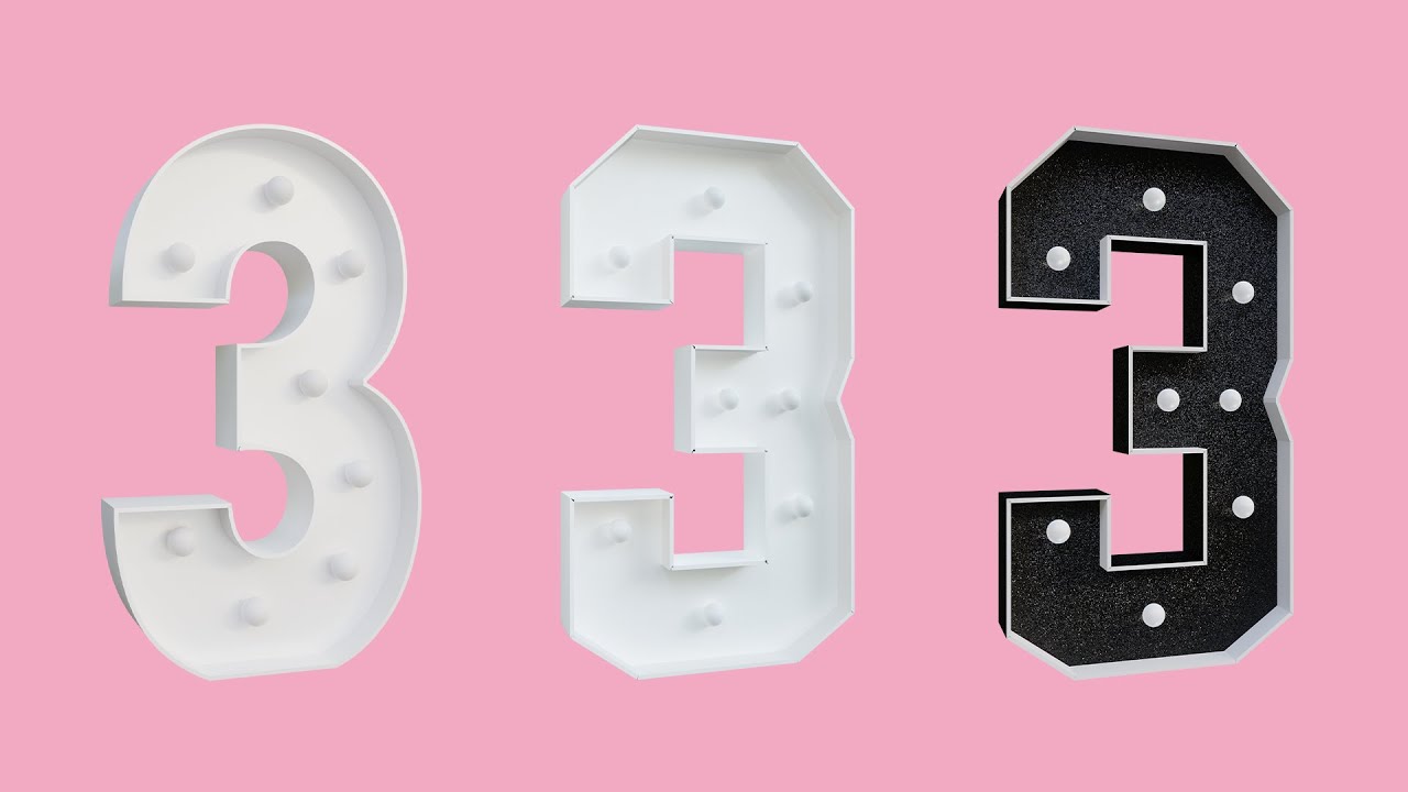 Marquee Number 3 DIY Tutorial - YouTube