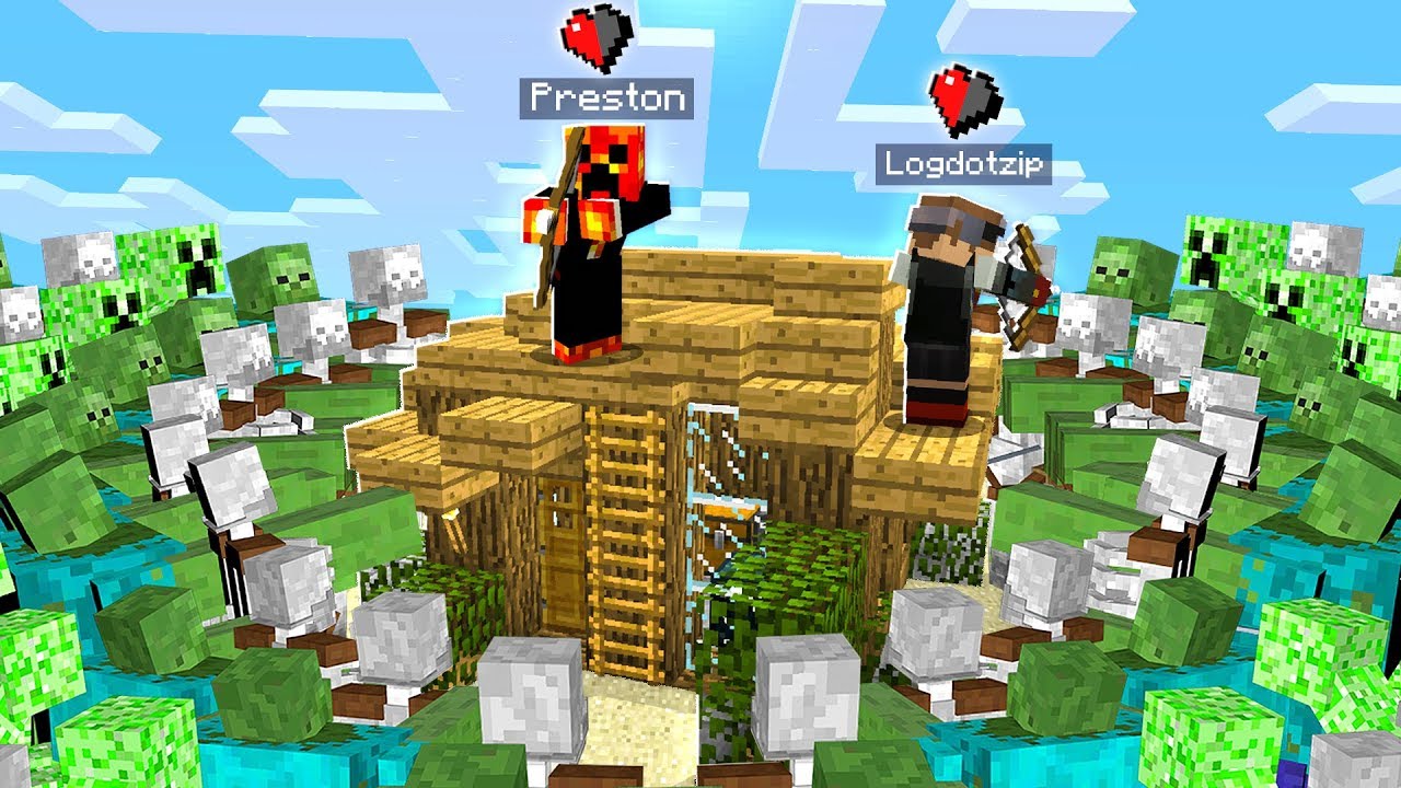 MINECRAFT 100,000 MODDED ZOMBIES vs 2 YOUTUBERS! - Minecraft Mods - YouTube