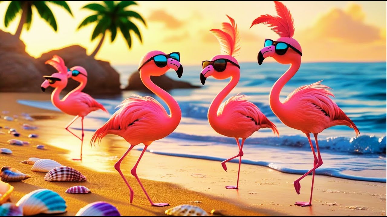 🦩🎶 Flamingo Fiesta on the Beach | Fun Dance Song for Kids | Tiggy Toons ...
