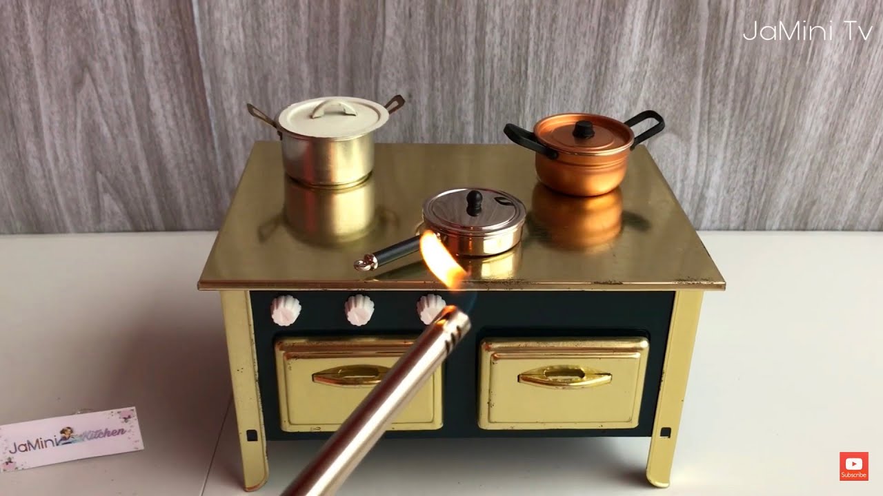 Mini Stove - Miniature Kitchen Stove that works - Barbie Kitchen - YouTube