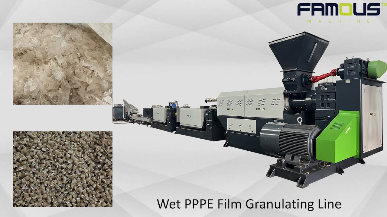 Three Stage Wet Film Granulating Line/PPPE Film Granulation Line/Waste Plastic Film Pelletizing ...