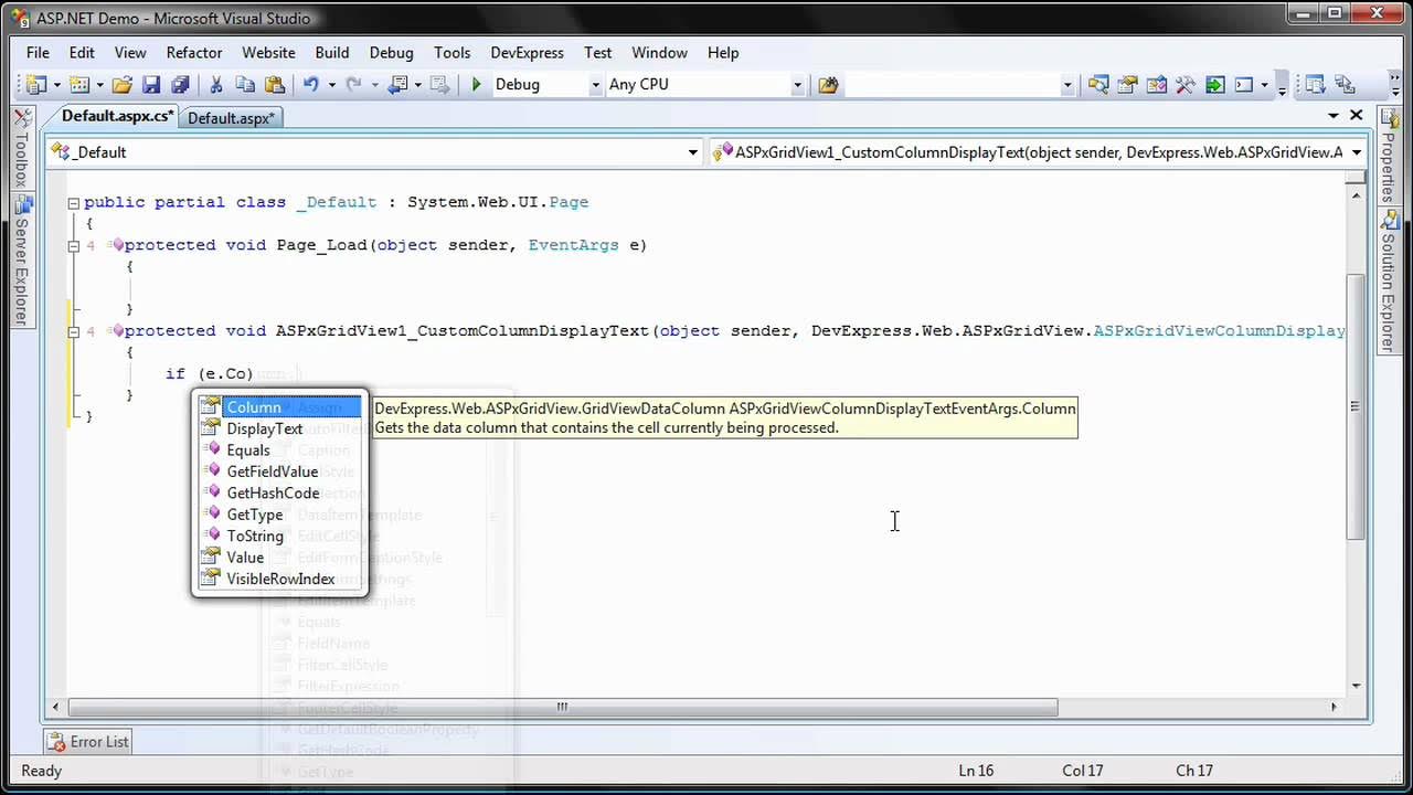 ASP.NET Grid - How to Provide Custom Display Text for Data Cells - YouTube