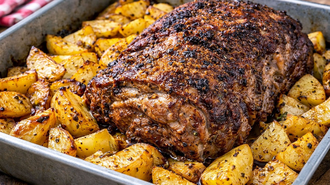 pecena svinjska plecka sa krompirom iz rerne (super ukusno sa marinadom ...