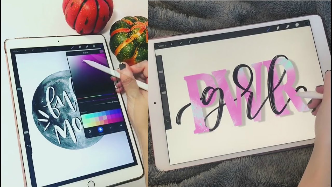 Calligraphy on a Tablet - Satisfying Art Video - YouTube