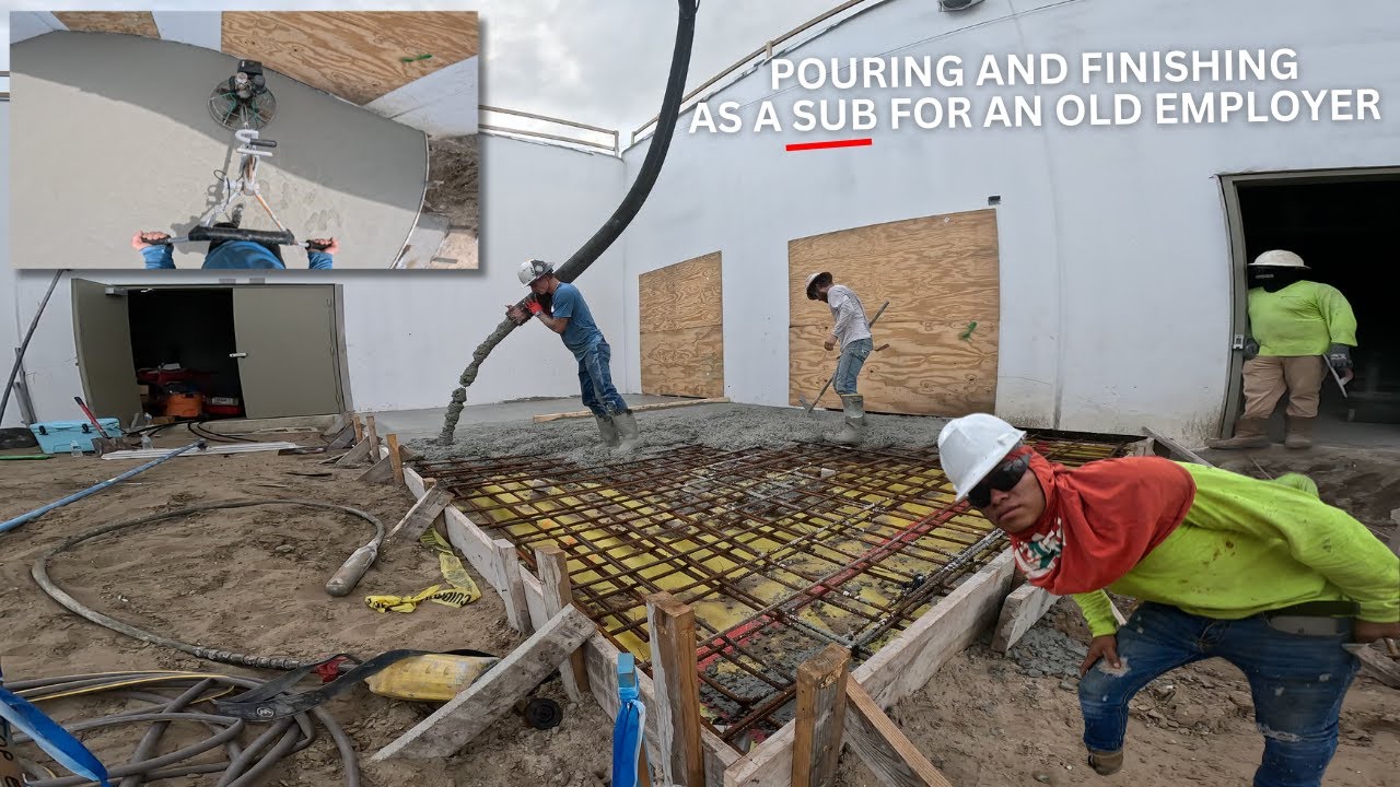 Pump Pour & Finish New Concrete Slab with ONLY 1 Finisher - YouTube