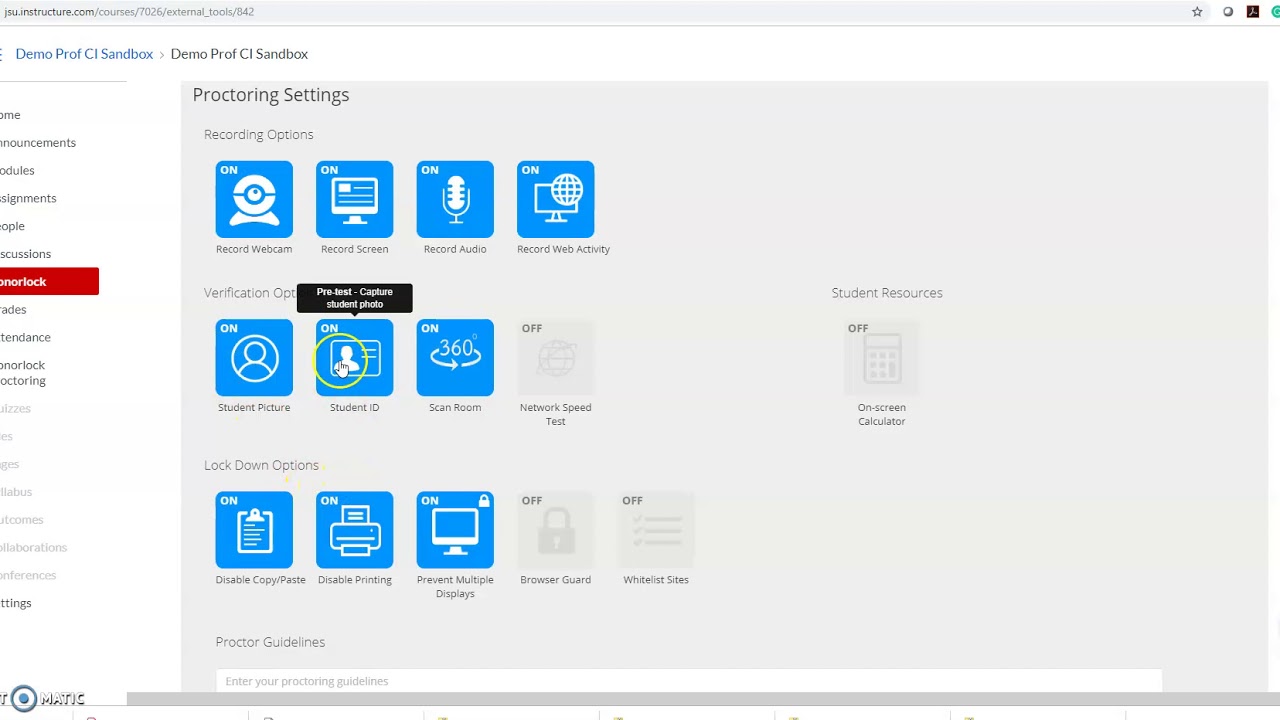 Activating Honorlock and Setting Up a Test - YouTube