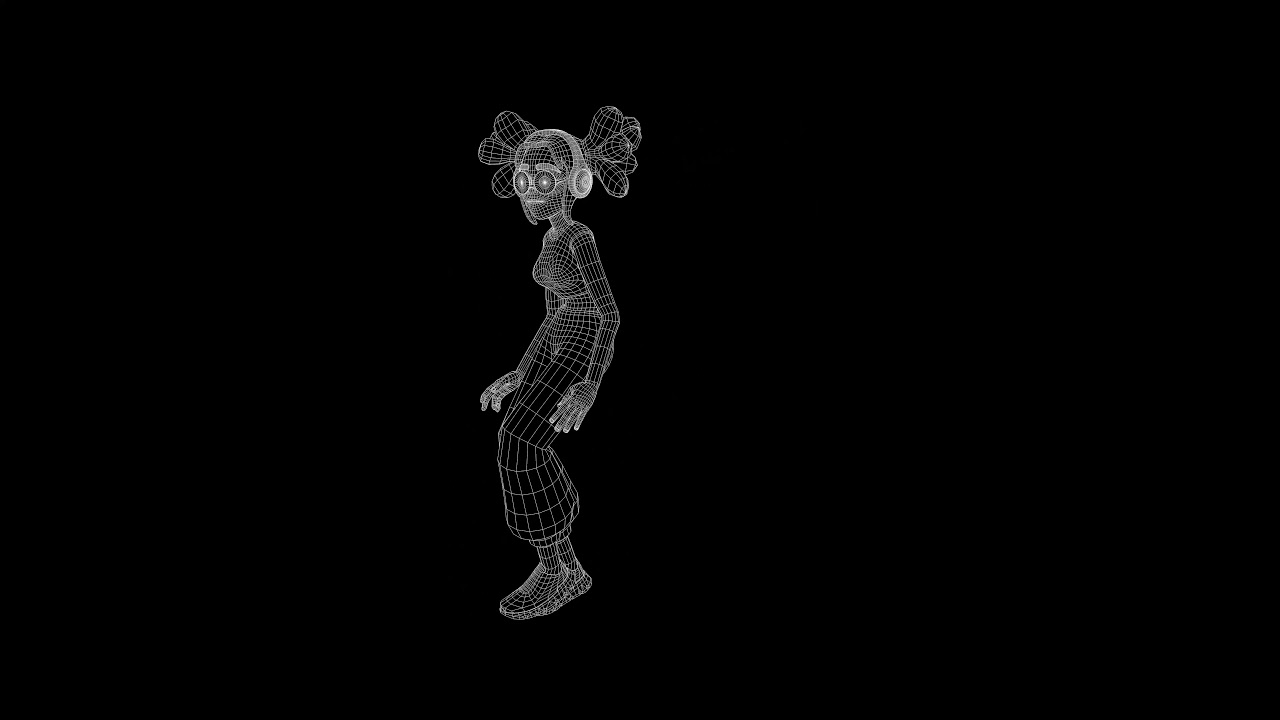 4K FREE VJ FOOTAGE⎟HIP HOP DANCING GIRL - BBOY UPROCK ⎟3D CEL ANIMATION ...
