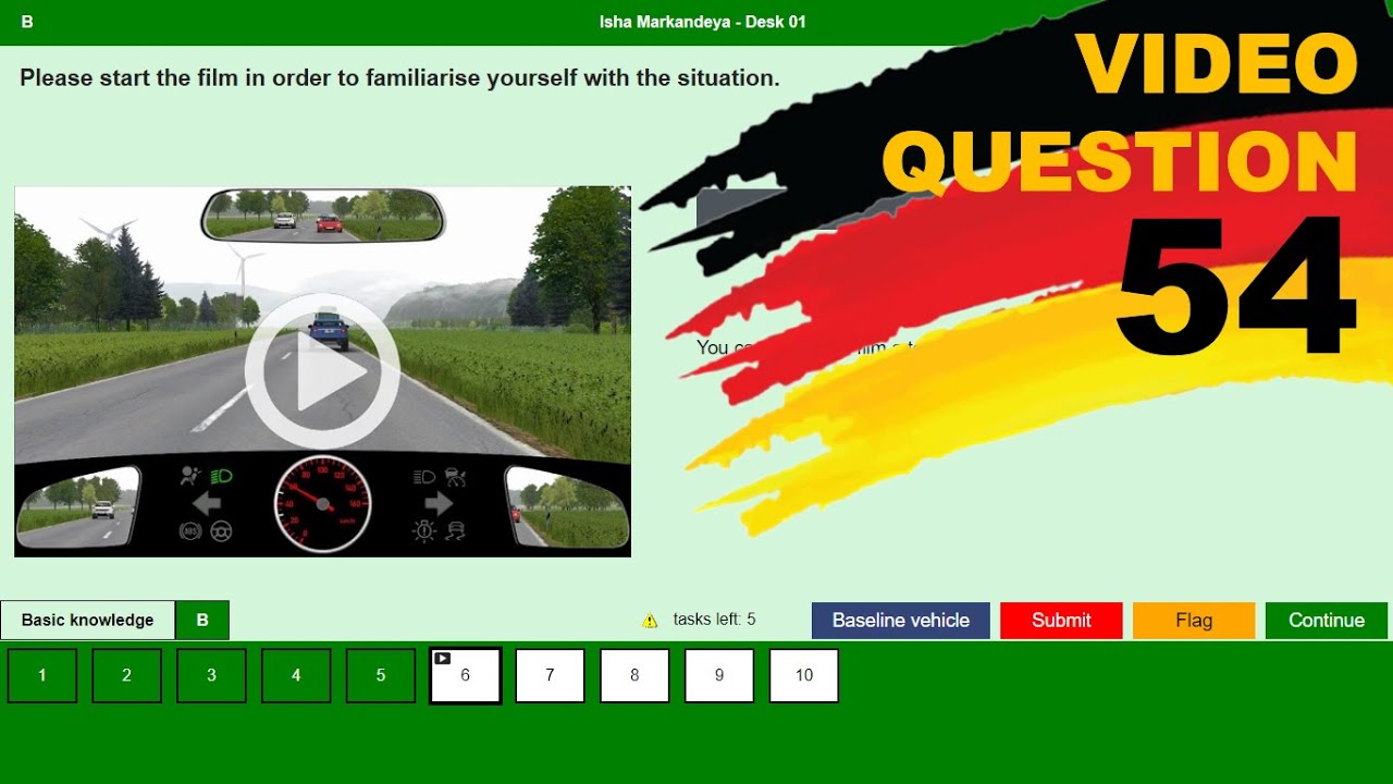54 Video Question German Driving License Class B Theory Exam Practical ...