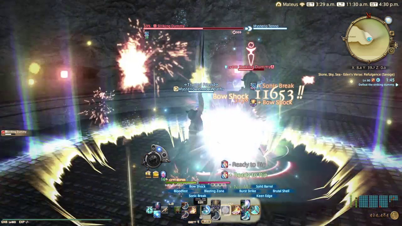 FFXIV ShB: GNB Rotation SSS E8S (patch 5.2) - YouTube