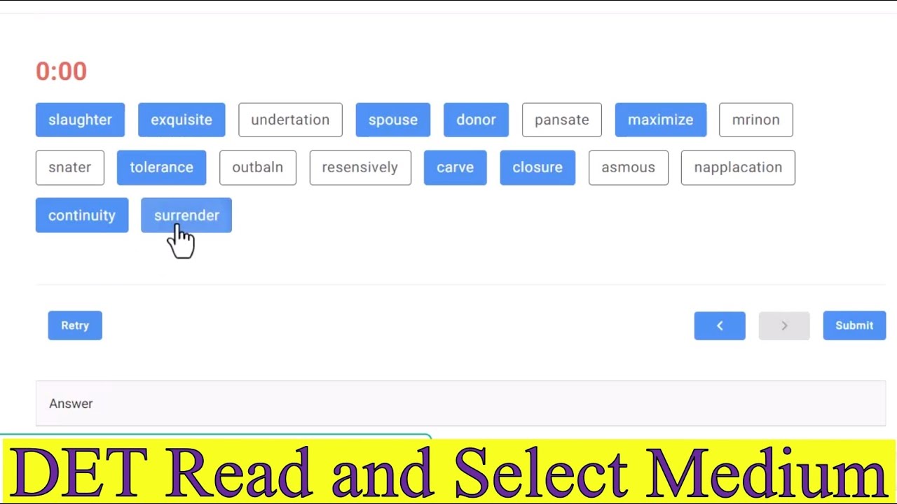DET Read and Select Practice: Several Real Tasks! Medium Level. - YouTube